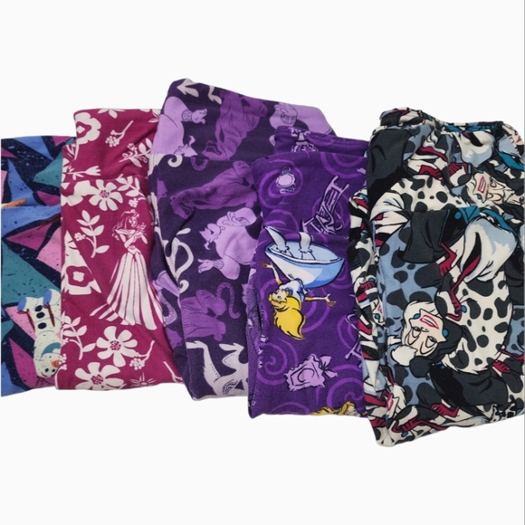 LuLaRoe | Pants & Jumpsuits | 5 Disney Lularoe Leggings One Size ...